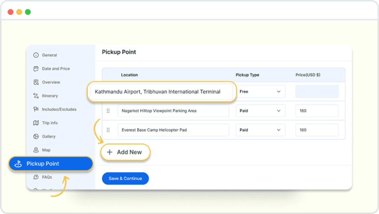 Pickup Point Addon - WP Travel Engine